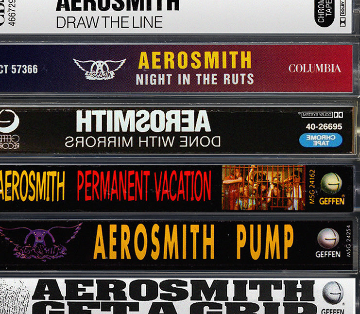 Aerosmith Albums: Aerosmith Discography - Cassette Print – MrMustardPrints